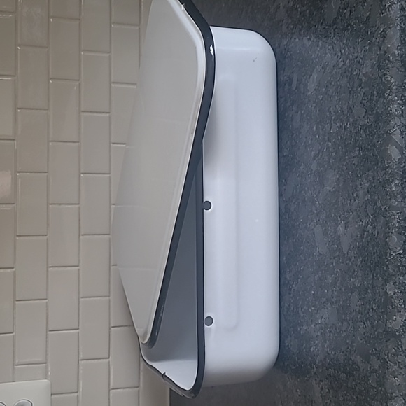 Vintage | Kitchen | Vintage Enamelware White And Black Storage Box With ...